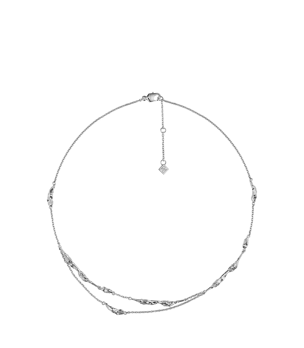 Polène | Cadena doble - Eroz - Latón Chapado en Plata Rodiada – Polène ES