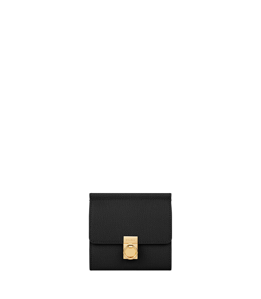 Polène | Cartera - Numéro Sept - Negro Piel Granulada – Polène ES